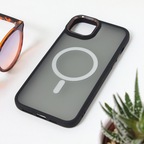 TORBICA MAGSAFE COLORFUL ZA IPHONE 15 PLUS 6.7 CRNA