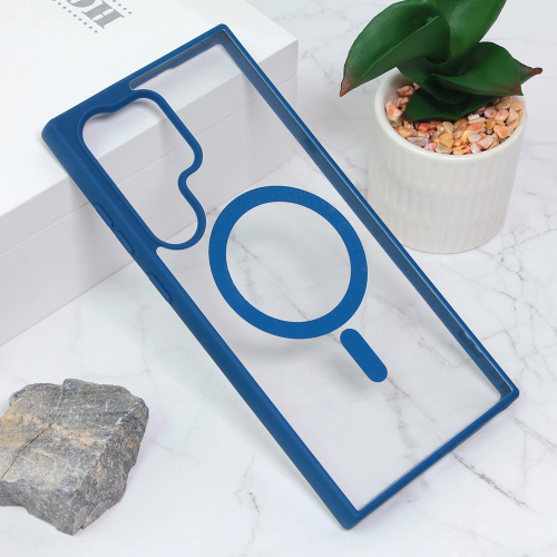 TORBICA MAGSAFE ZA SAMSUNG S918B GALAXY S23 ULTRA TAMNO PLAVA