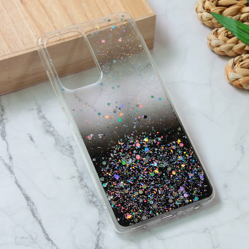 TORBICA SILIKONSKA GLITTER ZA SAMSUNG A525F/A526B/A528B GALAXY A52 4G/A52 5G/A52S 5G CRNA