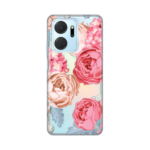 TORBICA SILIKONSKA PRINT SKIN ZA HONOR X7A PINK FLOWER