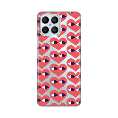 TORBICA SILIKONSKA PRINT SKIN ZA HONOR X8 EYE HEART PATTERN
