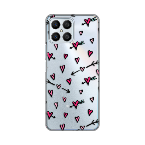 TORBICA SILIKONSKA PRINT SKIN ZA HONOR X8 HEART PATTERN