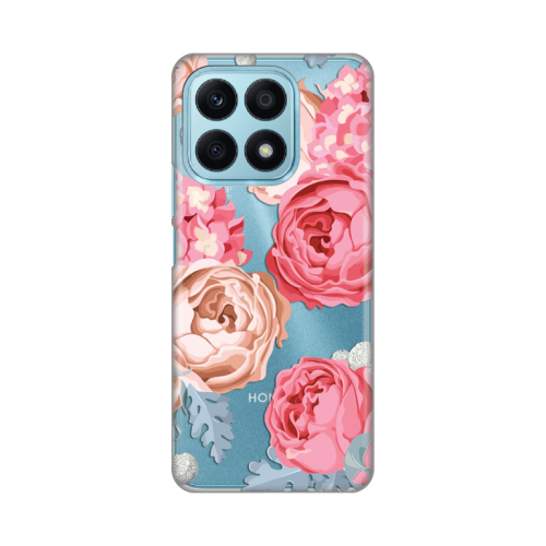 TORBICA SILIKONSKA PRINT SKIN ZA HONOR X8A PINK FLOWER