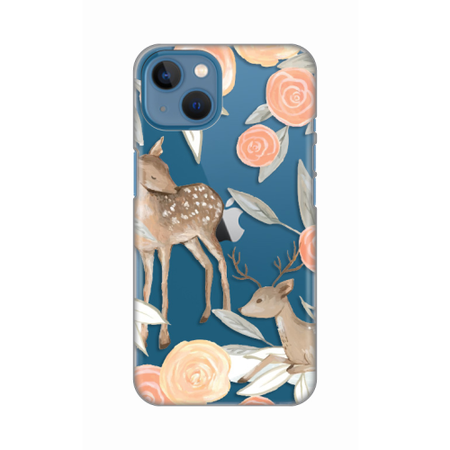 TORBICA SILIKONSKA PRINT SKIN ZA IPHONE 13 6.1 FLOWER DEER