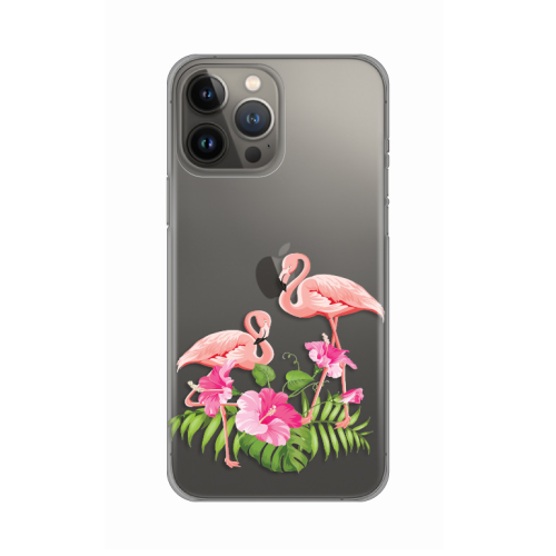 TORBICA SILIKONSKA PRINT SKIN ZA IPHONE 13 PRO MAX 6.7 FLAMINGO
