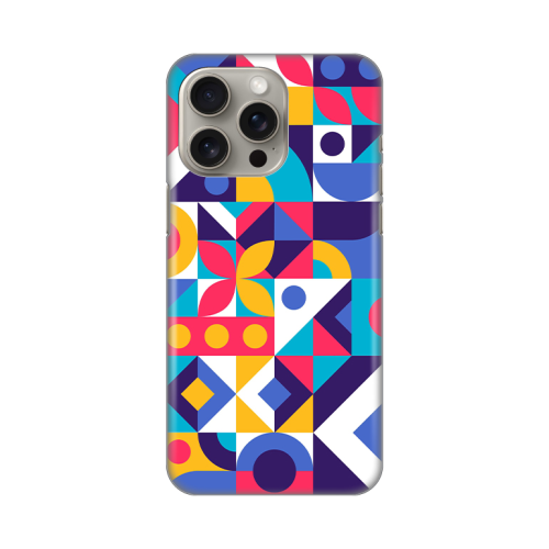 TORBICA SILIKONSKA PRINT SKIN ZA IPHONE 15 PRO MAX 6.7 COLORFUL MOSAIC