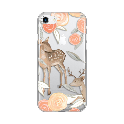 TORBICA SILIKONSKA PRINT SKIN ZA IPHONE 7/8/SE 2020/2022 FLOWER DEER