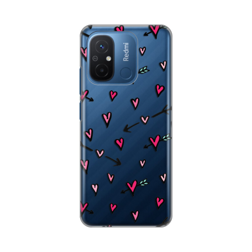 TORBICA SILIKONSKA PRINT SKIN ZA XIAOMI REDMI 12C HEART PATTERN