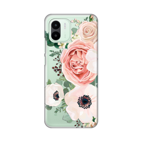 TORBICA SILIKONSKA PRINT SKIN ZA XIAOMI REDMI A1/A2 LUXURY PINK FLOWERS