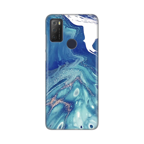 TORBICA SILIKONSKA PRINT ZA ALCATEL 1S 2021/3L 2021/A1 ALPHA 21 BLUE MARBLE