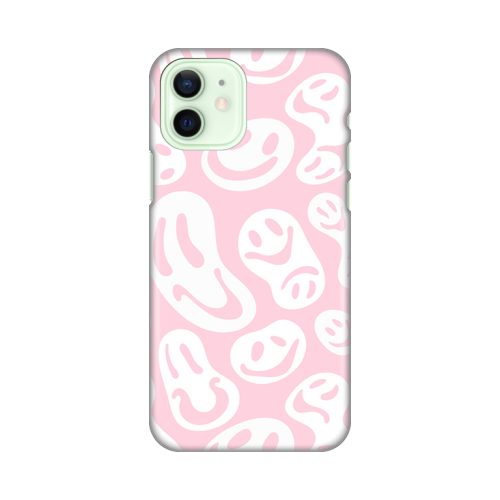TORBICA SILIKONSKA PRINT ZA IPHONE 12 6.1 PINK SMILES