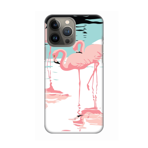 TORBICA SILIKONSKA PRINT ZA IPHONE 13 PRO MAX 6.7 PINK FLAMINGOS