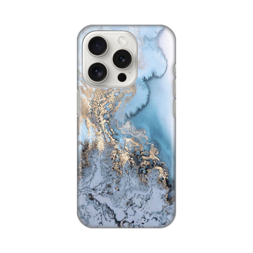 TORBICA SILIKONSKA PRINT ZA IPHONE 15 PRO 6.1 BLUE GOLD MARBLE