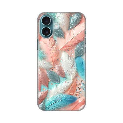 TORBICA SILIKONSKA PRINT ZA IPHONE 16 PLUS 6.7 PASTEL FEATHERS