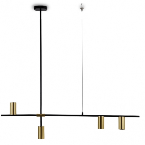 VESTA 309 LUSTER 4*GU10 ANTIQUE BRASS/BLACK