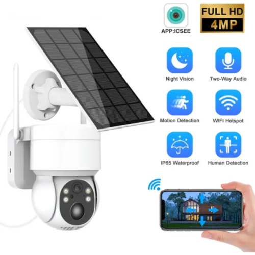 CAM-IP4MP-T13-4G GMB SOLAR KAMERA 4 MPIX MICROSD ICSEE XMEYE APP TWO-WAY VOICE PTZ IP66 3.6MM