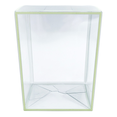 CLEAR GLOW IN DARK 4'' POP PROTECTOR WITH FILM ON IT WITH SOFT CREASE LINE AND AUTOMATIC BOT LOCK