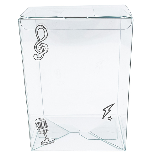 CLEAR MUSIC VERSION 4'' POP PROTECTOR WITH FILM ON IT WITH SOFT CREASE LINE AND AUTOMATIC BOT LOCK
