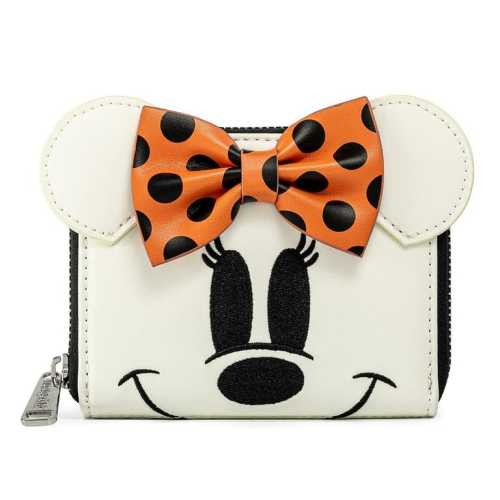 DISNEY GHOST MINNIE GLOW IN THE DARK COSPLAY ZIP AROUND WALLET