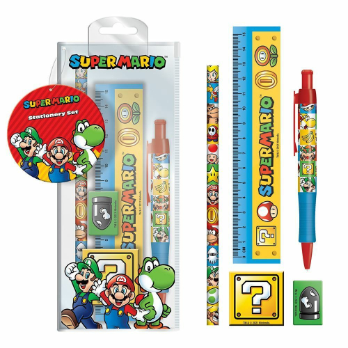 SUPER MARIO (COLOUR BLOCK) STATIONERY SET