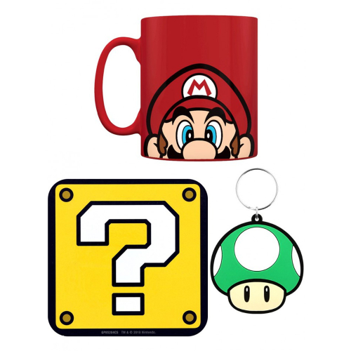 SUPER MARIO (MARIO) MUG COASTER & KEYCHAIN