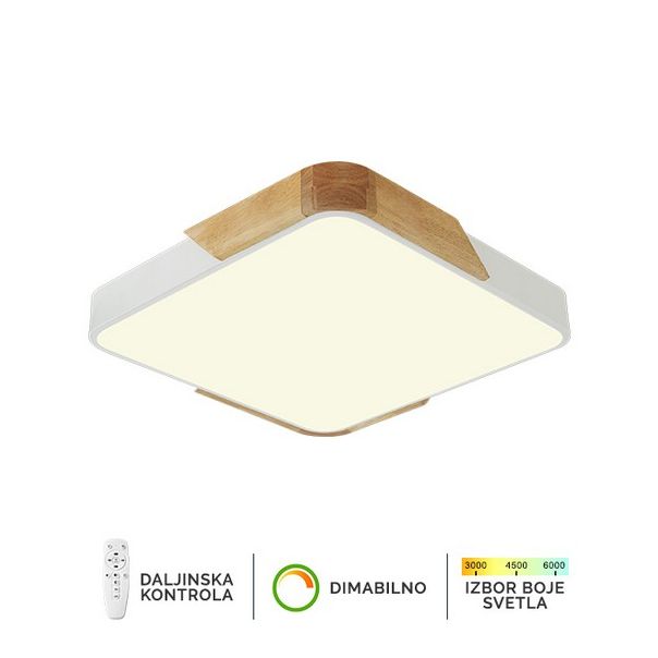FORMA LED plafonska lampa 20W 3000K-6400K F2812-20C WH-drvo