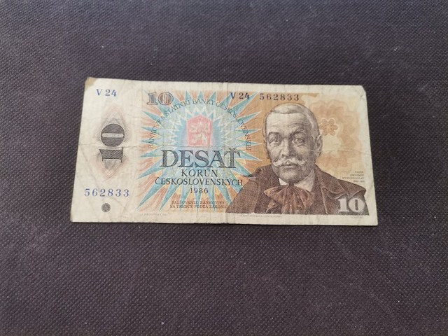 CZECHOSLOVAKIA 10 KORUN 1986