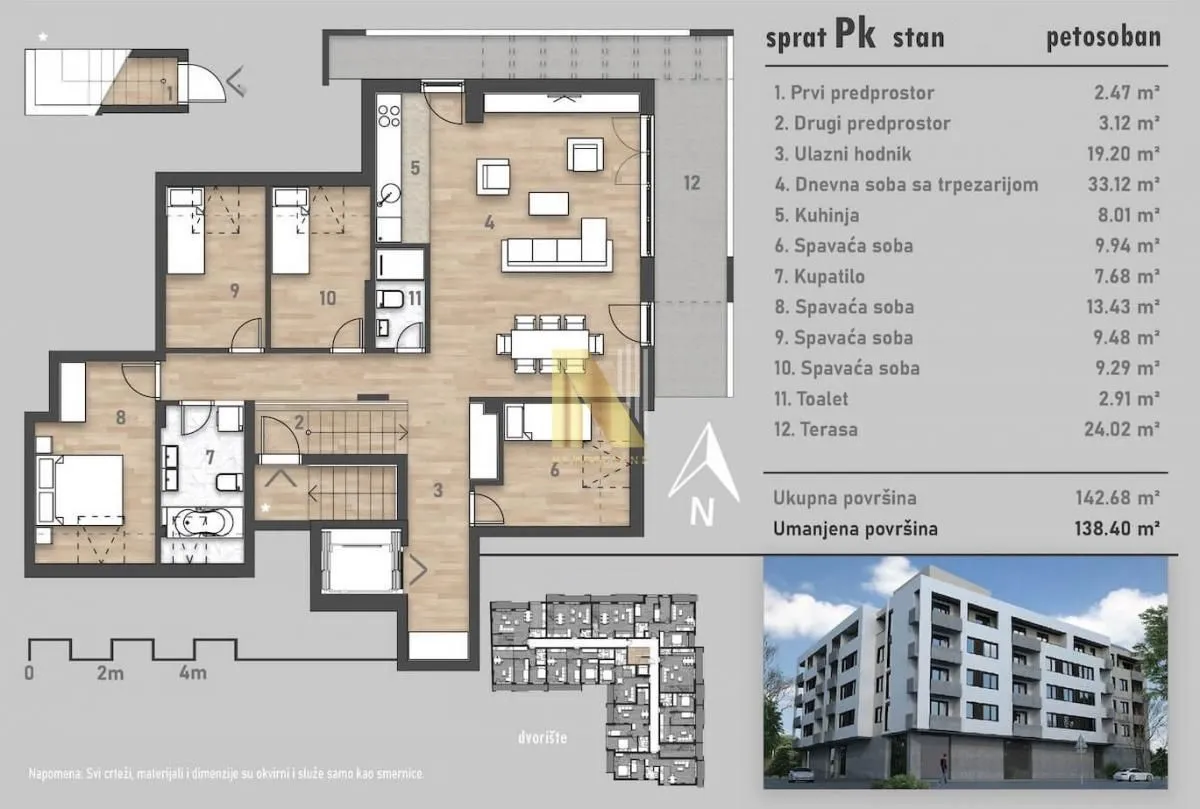Prodaja, stan, 142m², Salajka, Novi Sad Sve Podlokacije