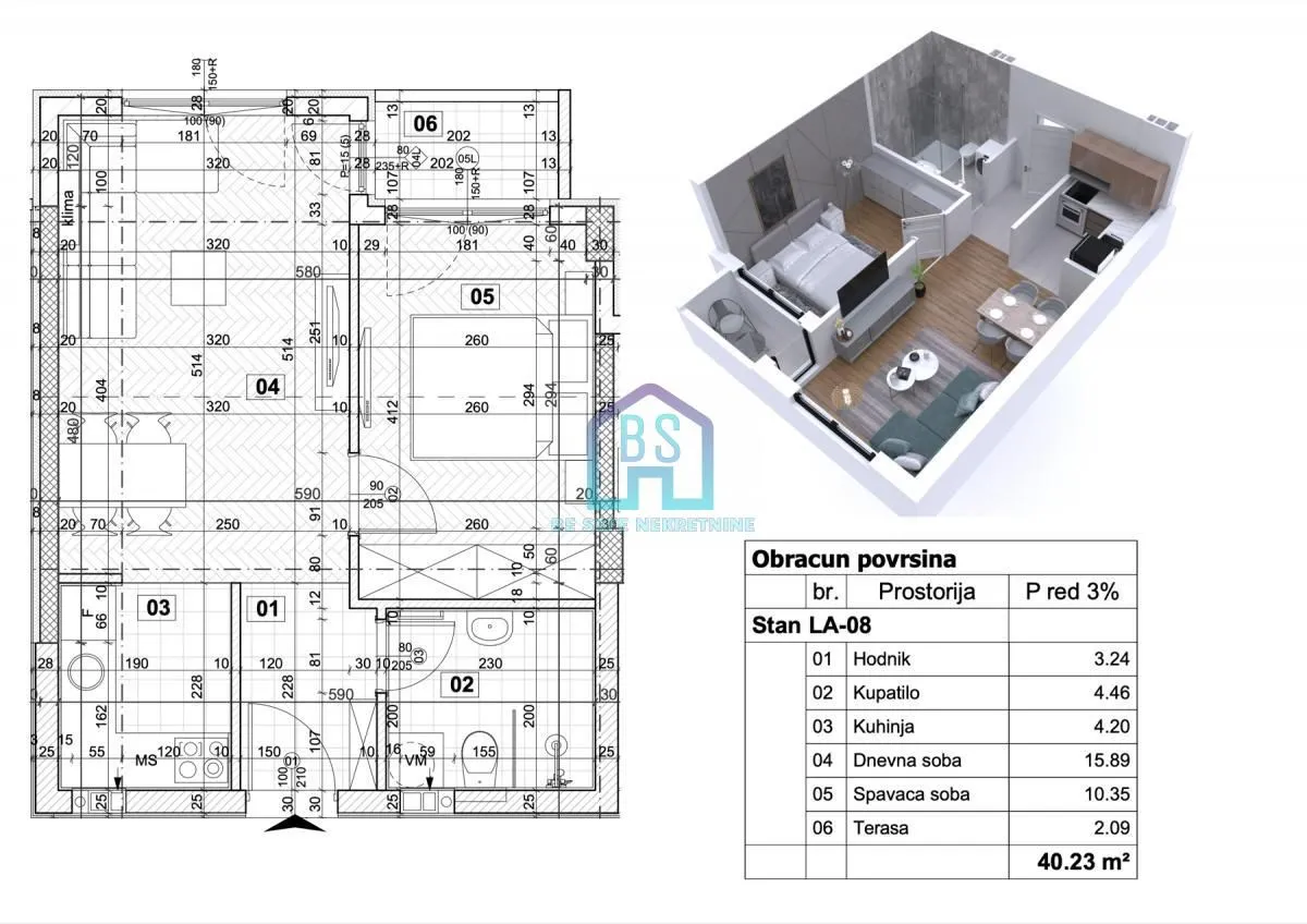 Prodaja, jednosoban stan, 40m², Avijatičarsko naselje, Novi Sad Sve Podlokacije