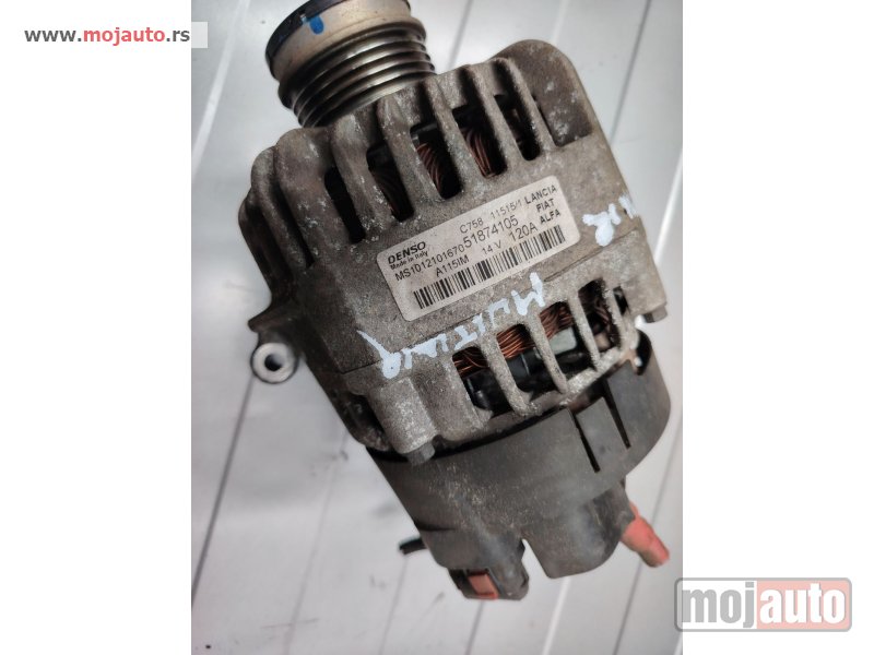 Fiat 500x alternator 1.4 multiair 140 ks Originalni delovi Moguca ugradnja delova Alfa Romeo 147-156-166-159-GT-MiTo-Giulietta Fiat bravo 2 - croma -grande punto -multipla 2 -punto 3 -stilo-idea F...