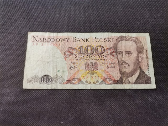 POLAND 100 ZLOTYCH 1976