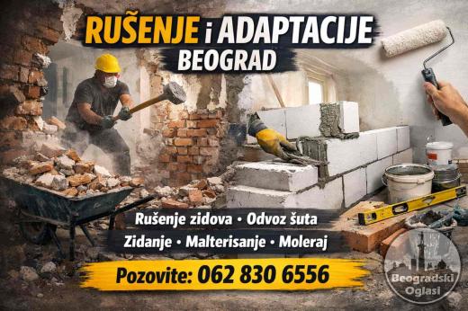 Rušenje zidova i kompletne adaptacije – Beograd, Srem i okolina