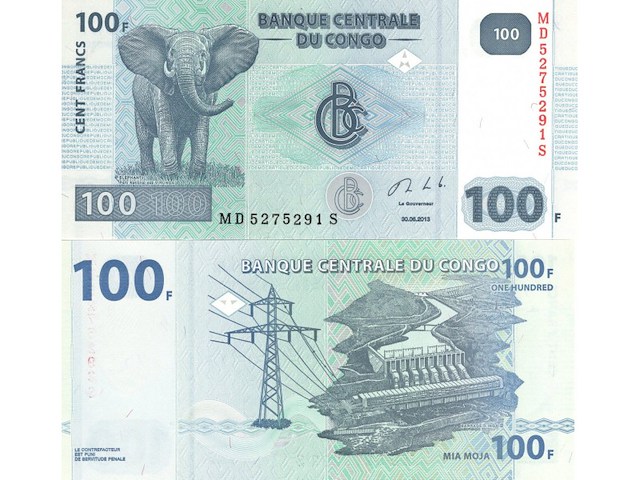 CONGO Kongo 100 Francs 2013/2022 UNC, P-98