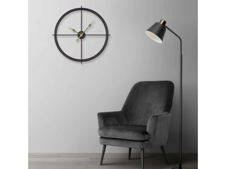 WALLXPERT Dekorativni metalni zidni sat Scandinavian Black