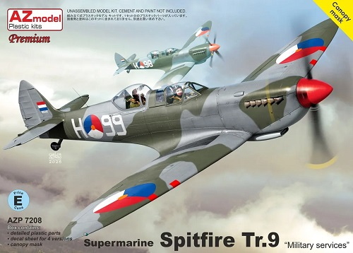 NEW! AZ-Model P72008 Supermarine Spitfire Tr.9 - Military services (Premium Edition)