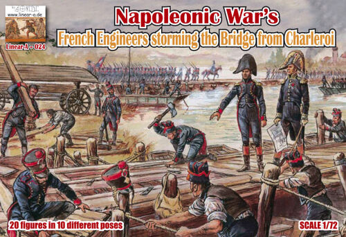 NEW! Linear-A 024 Napoleonic Wars French Engineers storming the Bridge from Charleroi Set 1 (20 Figures)