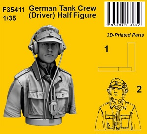 NEW! CMK F35411 German Tank Driver Half-Figure (3D-Printed)