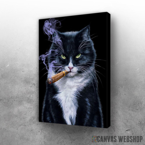Slika Cool Tuxedo Cat with Cigar