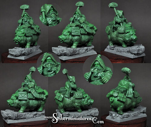 Scibor Monstrous Miniatures 28FM0646 Dwarf Wanderer On War Pig