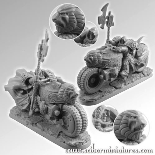 Scibor Monstrous Miniatures 28SF0095 SF Lion Knight Motorcycle