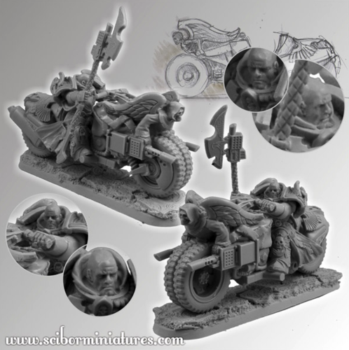 Scibor Monstrous Miniatures 28SF0099 SF Knight Motorcycle #2