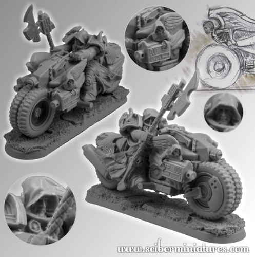 Scibor Monstrous Miniatures 28SF0100 SF Knight Motorcycle #3