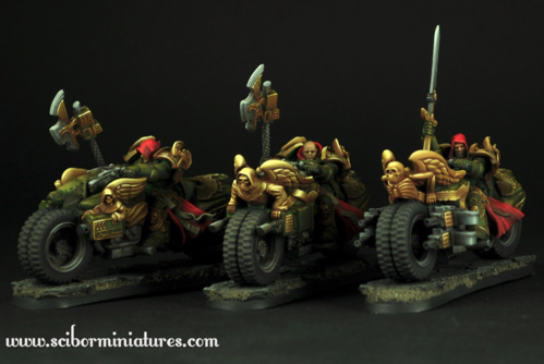 Scibor Monstrous Miniatures 28SF0101 SF Knights Motorcycles set 3