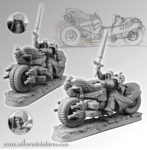Scibor Monstrous Miniatures 28SF0084 SF Angel Knight Motorcycle #1