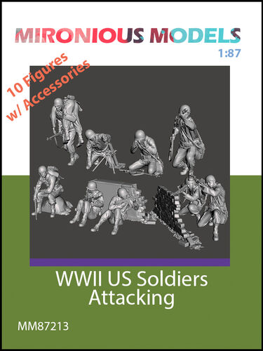 Mironious Models 87213 WWII US Soldiers Attacking