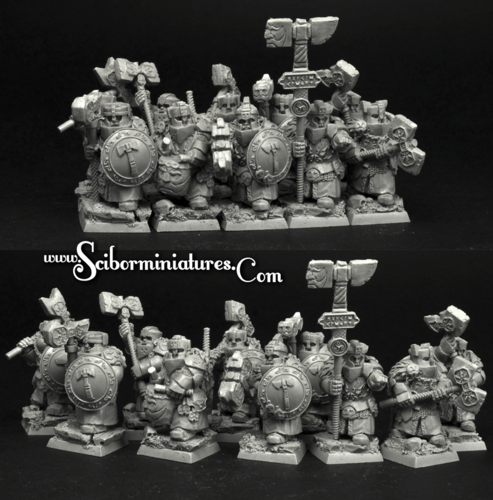 Scibor Monstrous Miniatures 28FM0341 Dwarves Hammerers Veterans 10 miniatures 10