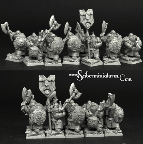 Scibor Monstrous Miniatures 28FM0332 Dwarves Axemen Veterans 10 miniatures 10