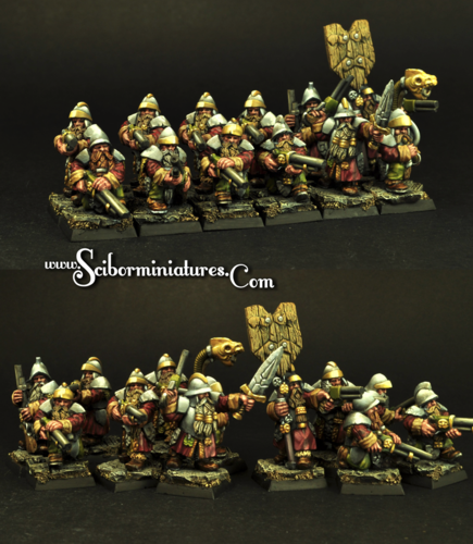 Scibor Monstrous Miniatures 28FM0320 Dwarves Gunners 12 miniatures 12