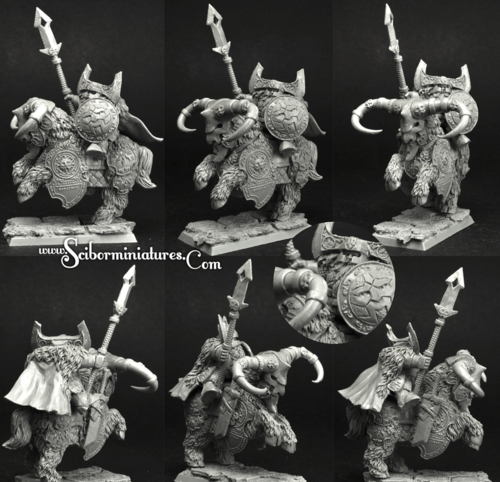 Scibor Monstrous Miniatures 28FM0316 Dwarf General on Mountain Ram
