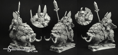 Scibor Monstrous Miniatures 28FM0312 Dwarf Lord Tormund on War Boar
